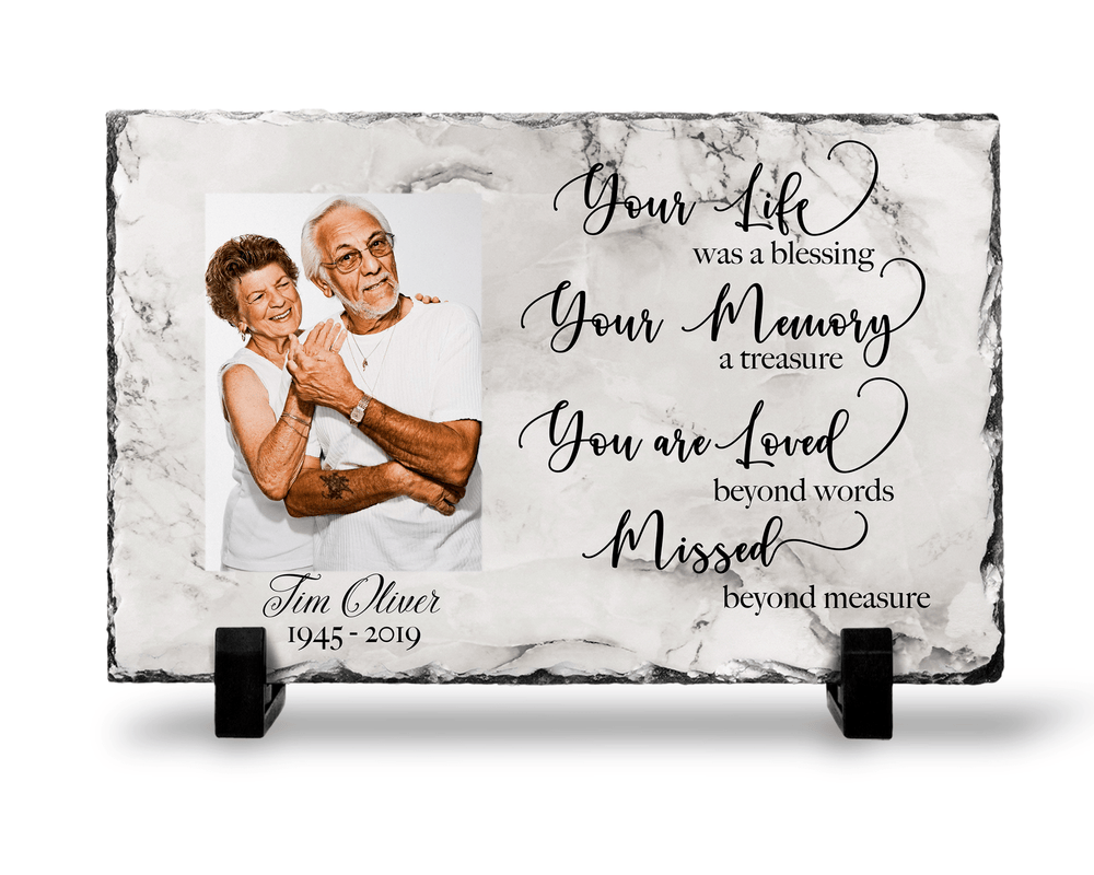 Personalized Memorial Slate Plaque with Photo